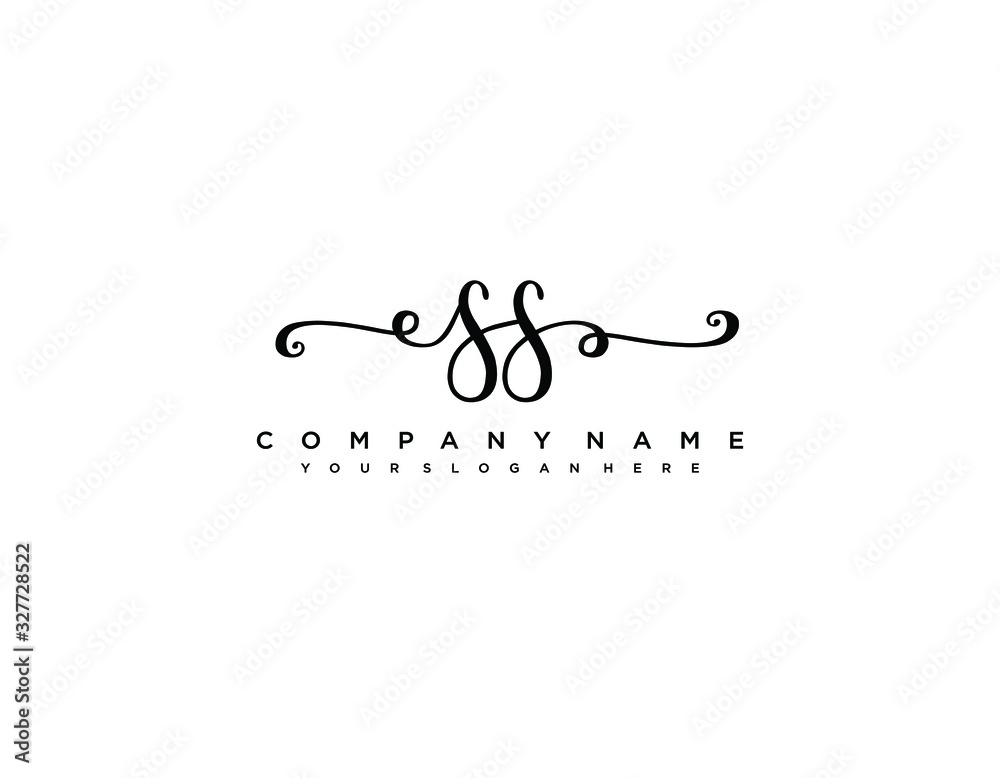 SS initial letter elegant handwriting logo collection Stock Vector ...