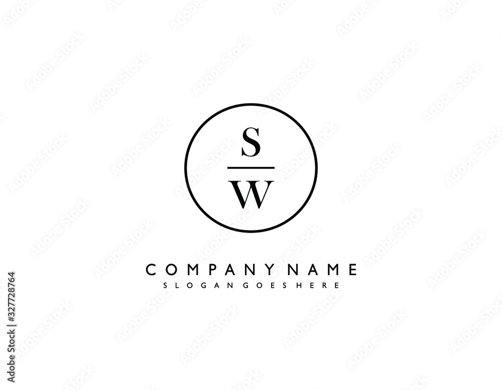 SW initial letter elegant handwriting logo collection Stock Vector | Adobe Stock