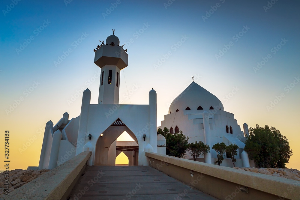Beautiful Al Khobar Corniche Masjid Morning view -Saudi Arabia. Stock ...