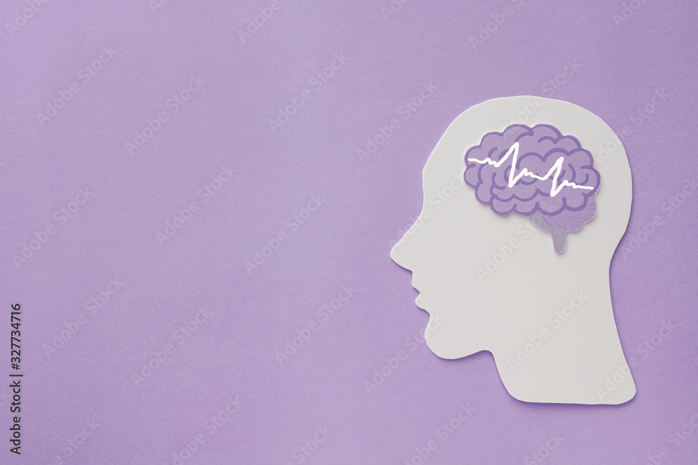 encephalography brain paper cutout on purple background, Epilepsy and ...