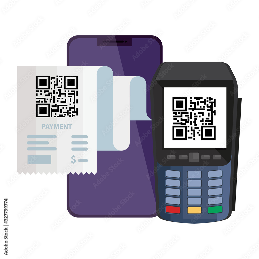 qr code paper dataphone and smartphone design of technology scan ...