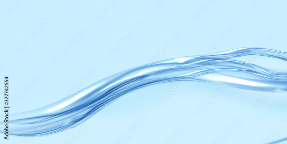 Fresh clean water flowing wave. Vector illustration with realistic ...