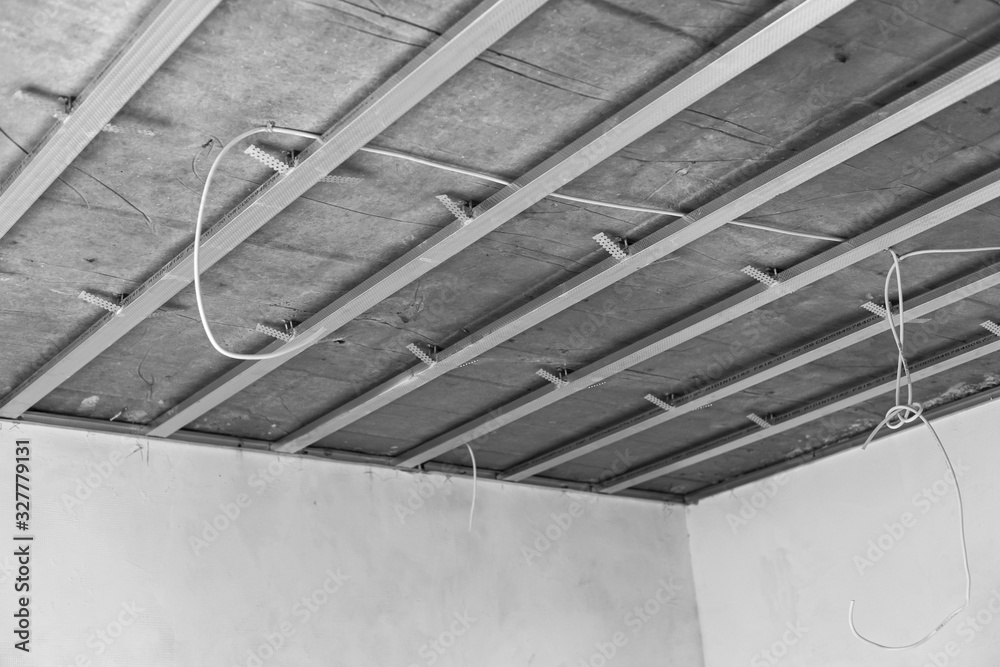 Ceiling structure gypsum. Structure of Ceiling suspended of drywall ...