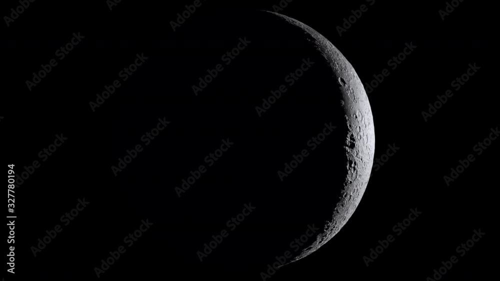Moon phases timelapse as shadow moves across the moon from right to ...