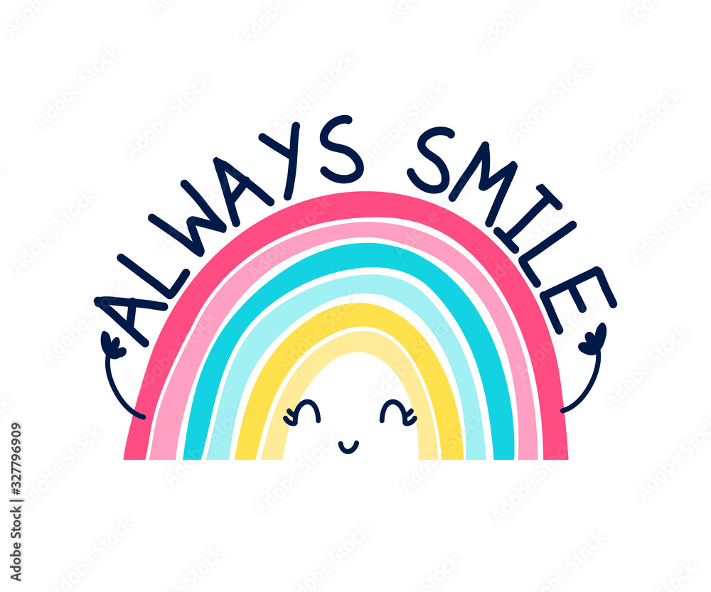 Hand drawing rainbow vector illustration. Stock Vector | Adobe Stock