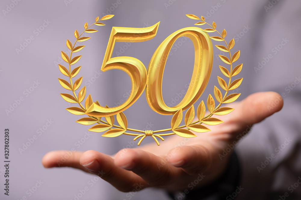 50 years anniversary celebration logotype with elegant celebration ...