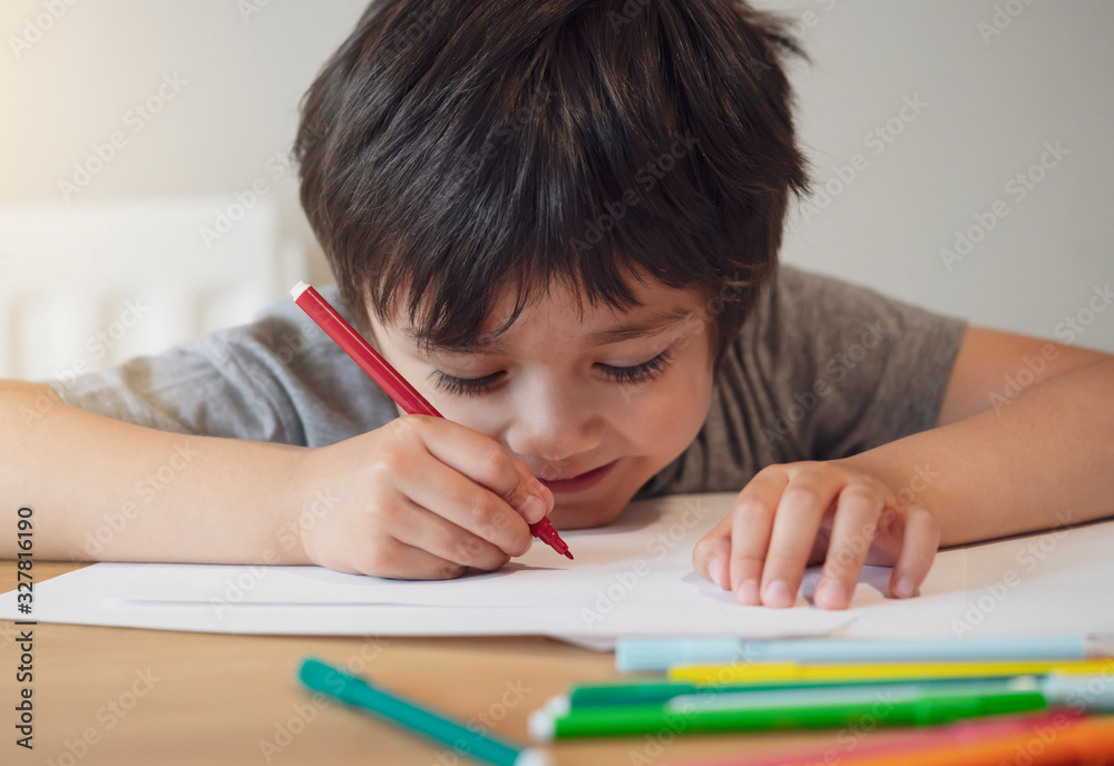 Drawing Of Child Doing Homework