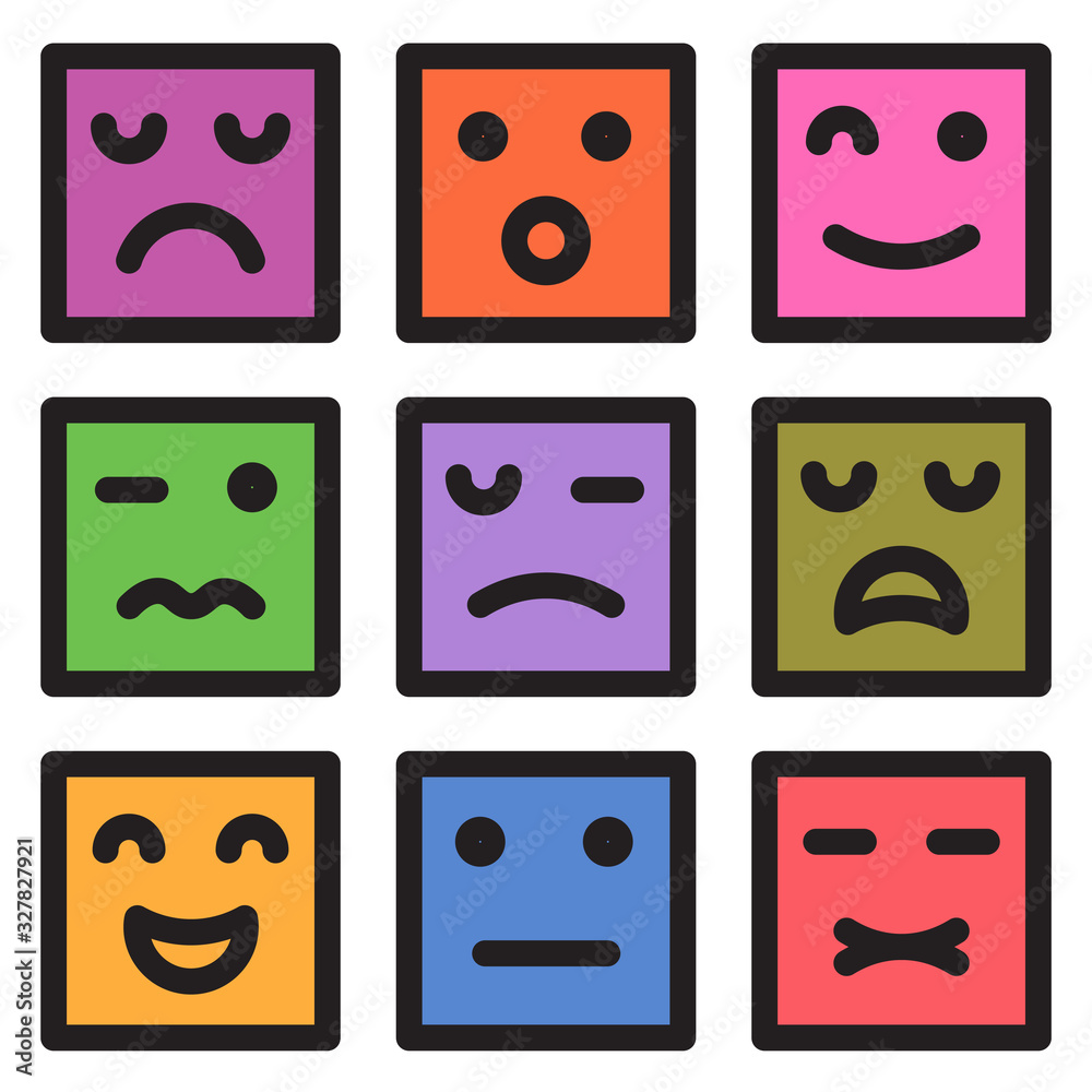 Pictograms depicting human emotions. On a white background. Stock ...