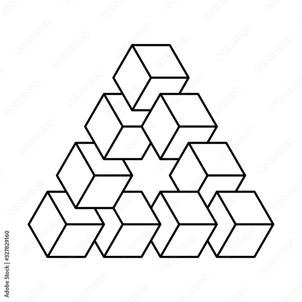Penrose Triangle Optical Illusions