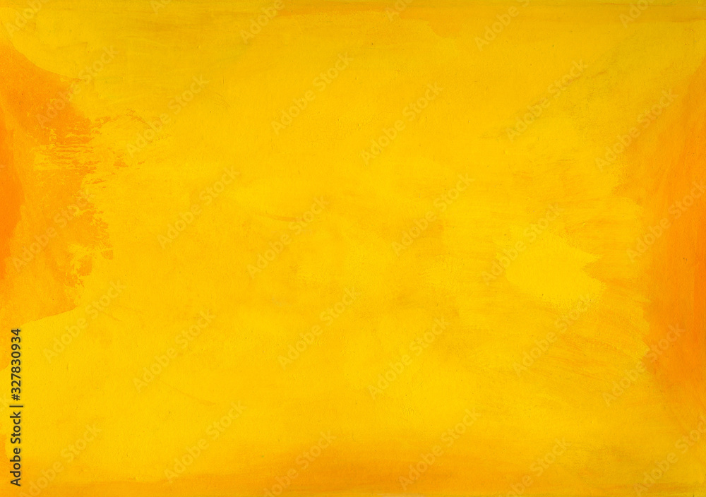 Intensive yellow handmade background texture. Original acrylic and ...