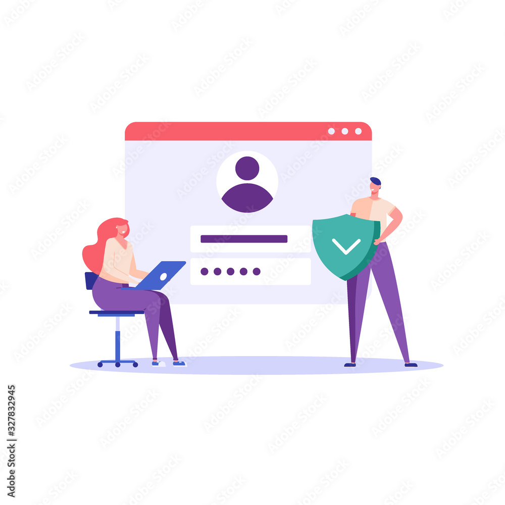 People registering online with user interface. Users use secure login ...