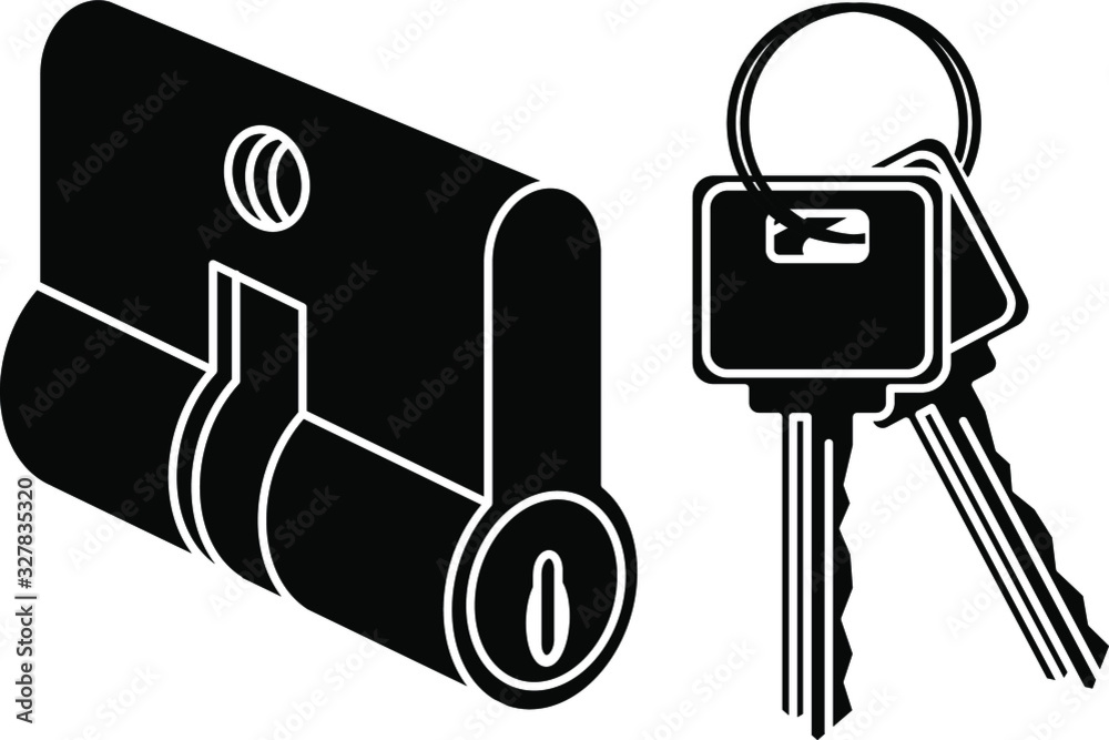 Key Cylinder Lock icon Stock Vector | Adobe Stock