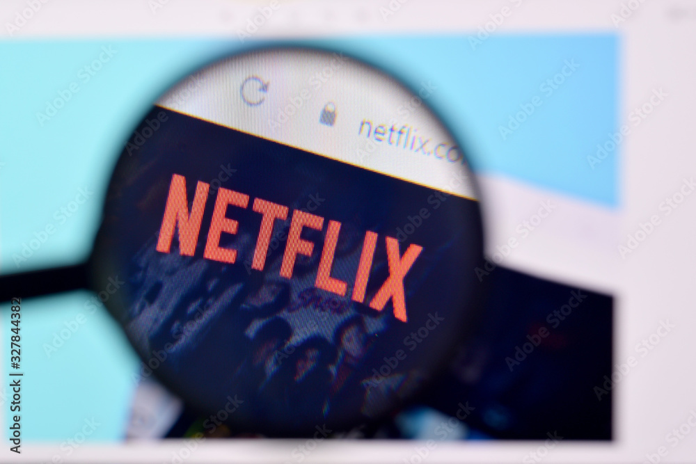 Homepage of netflix website on the display of PC, url - netflix.com ...