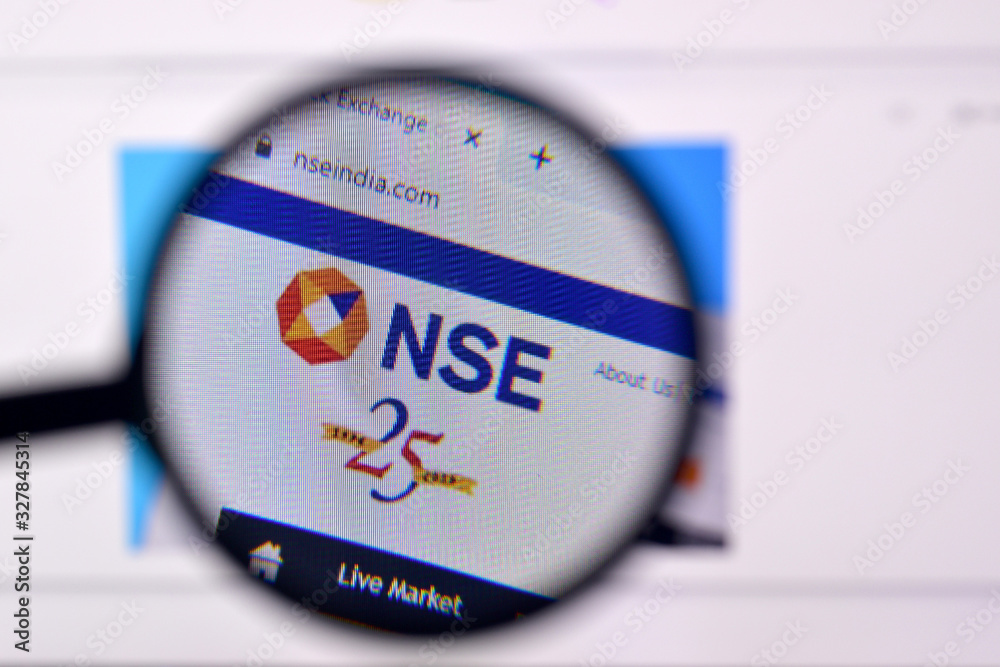 Homepage of nse india website on the display of PC, url - nseindia.com ...