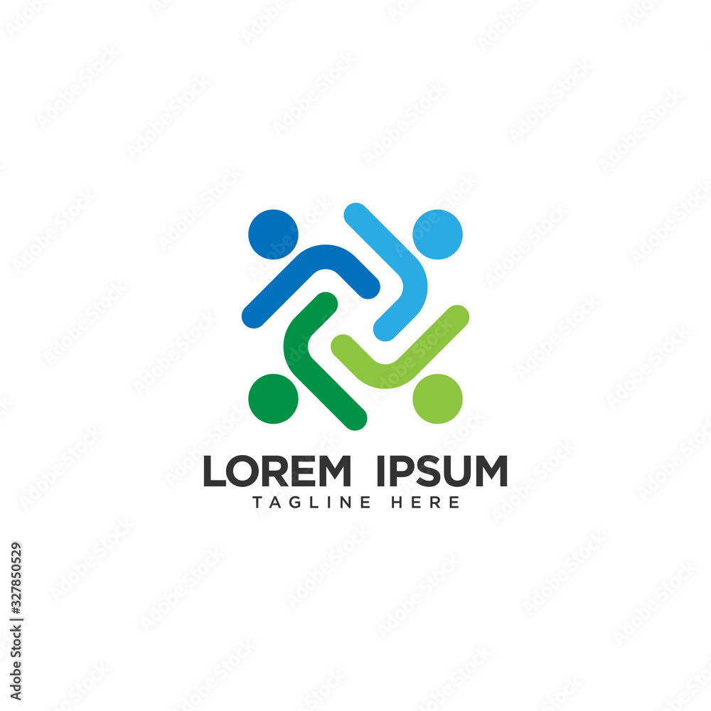 Human social, unity, together, connection, relation logo design ...