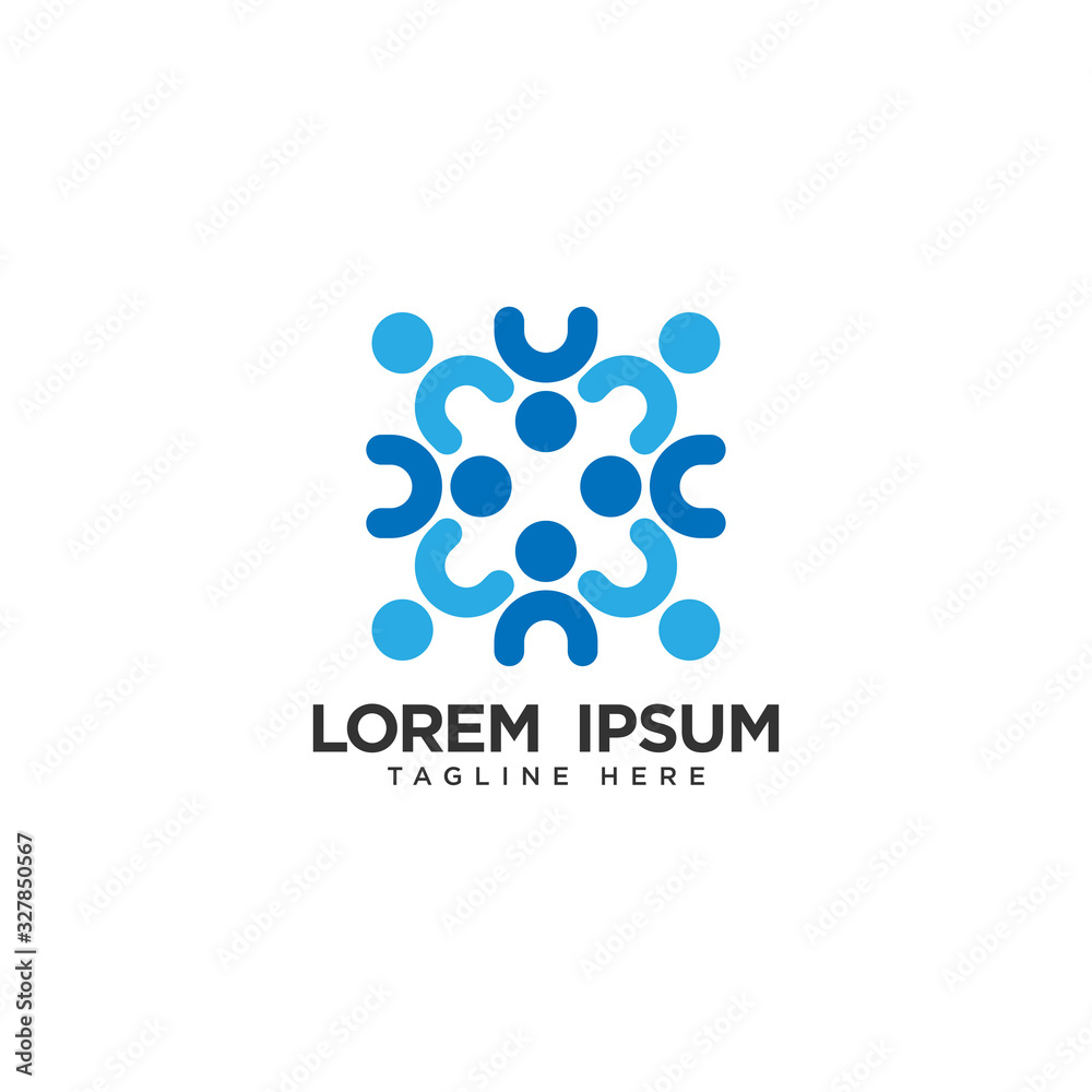 Human social, unity, together, connection, relation logo design ...