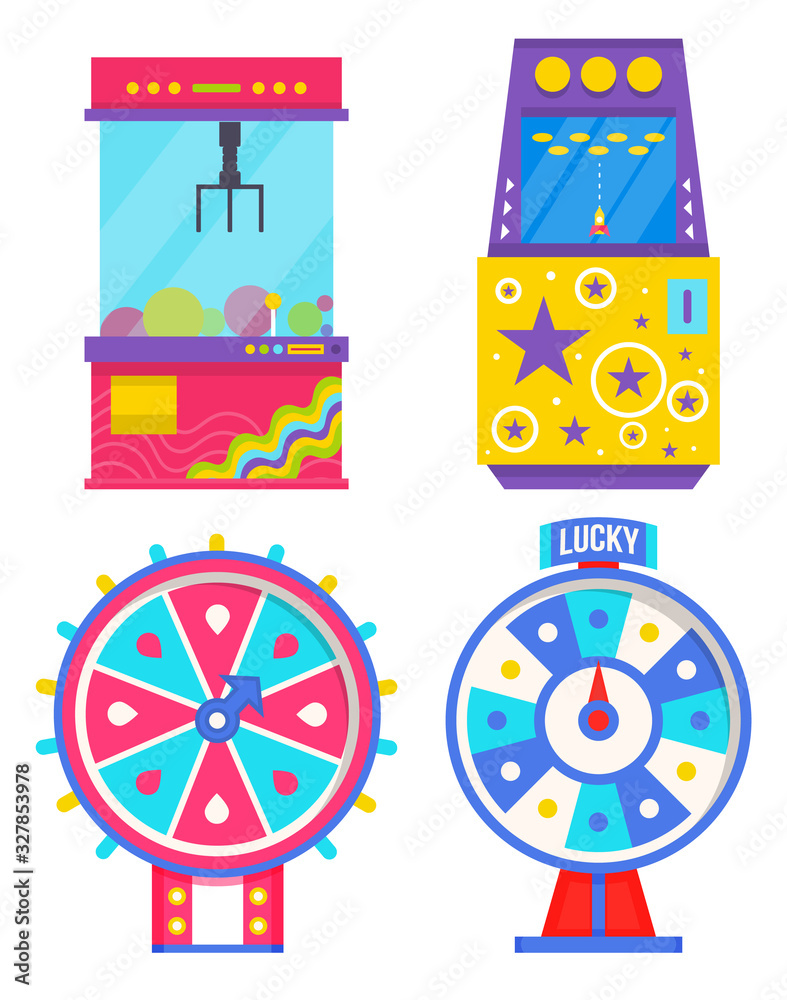 Fortune wheel with spinning circle and money vector, reward on round ...