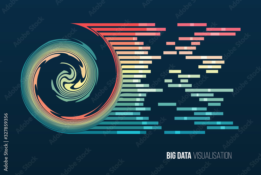 Big Data Visualization Abstract Background With Lines Array And Twisted Lines Connection