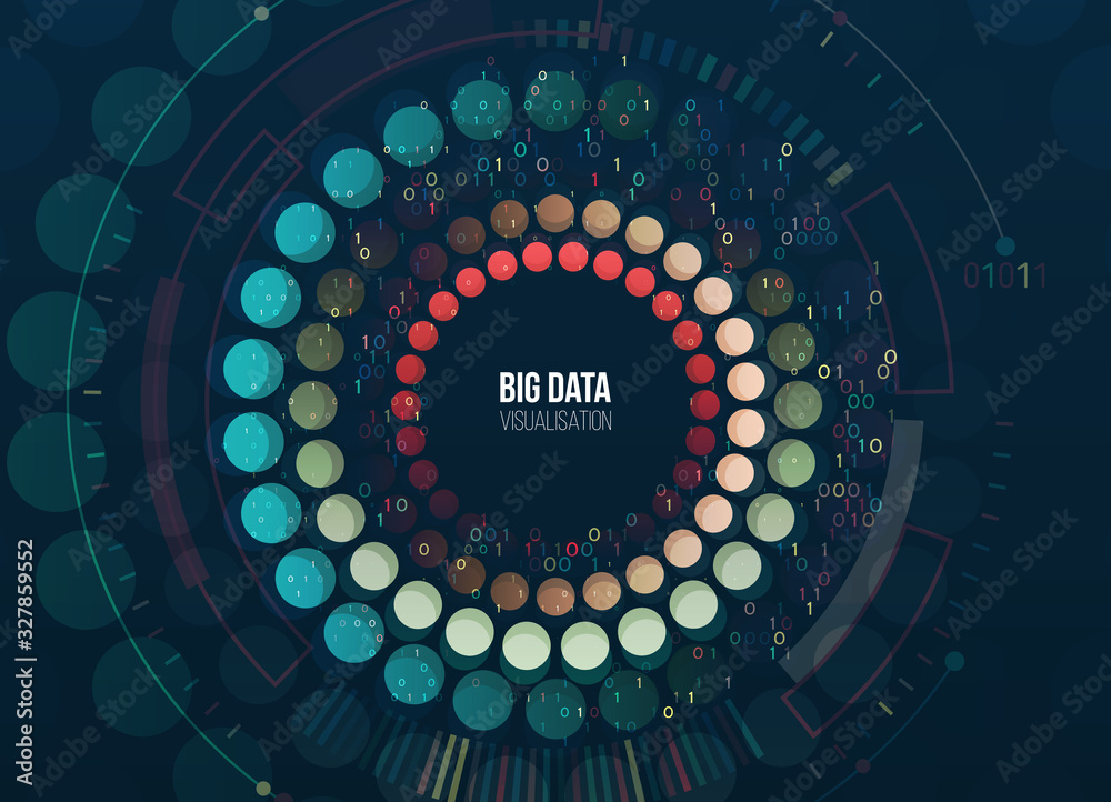 Big Data Visualization Abstract Background With Circles Array And Hi