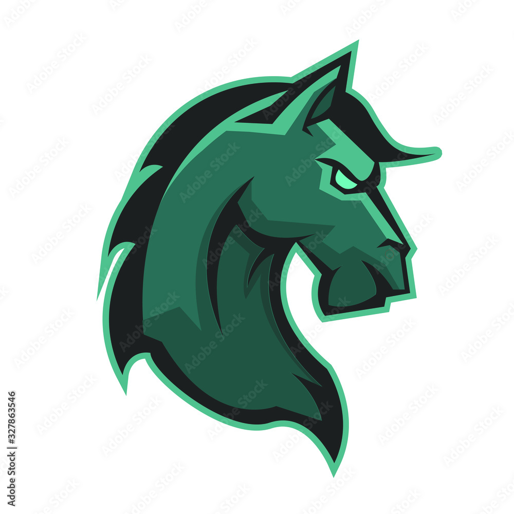 Horse head athletic club vector logo concept isolated on white ...