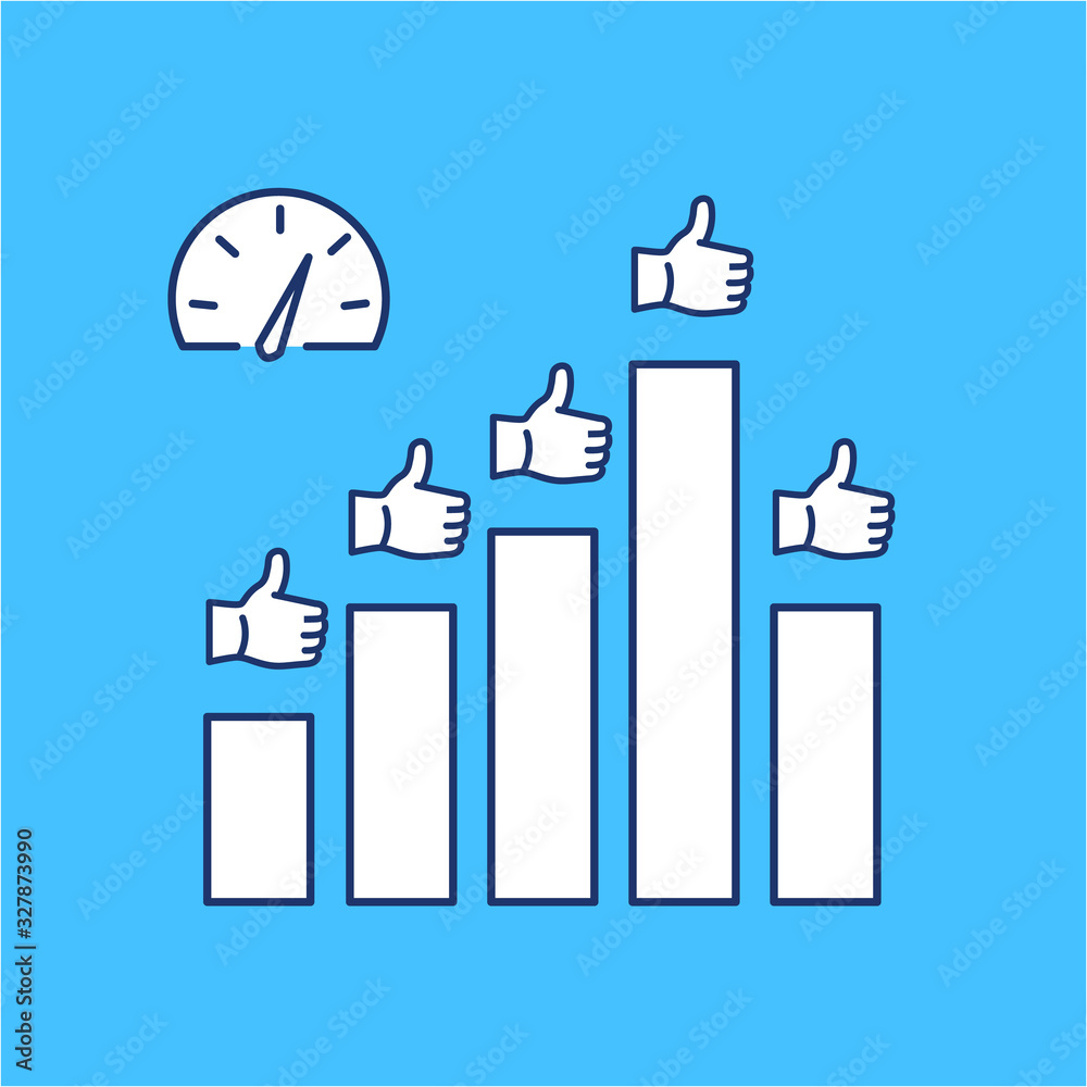 Conceptual vector icon of KPI - key performance indicators chart ...