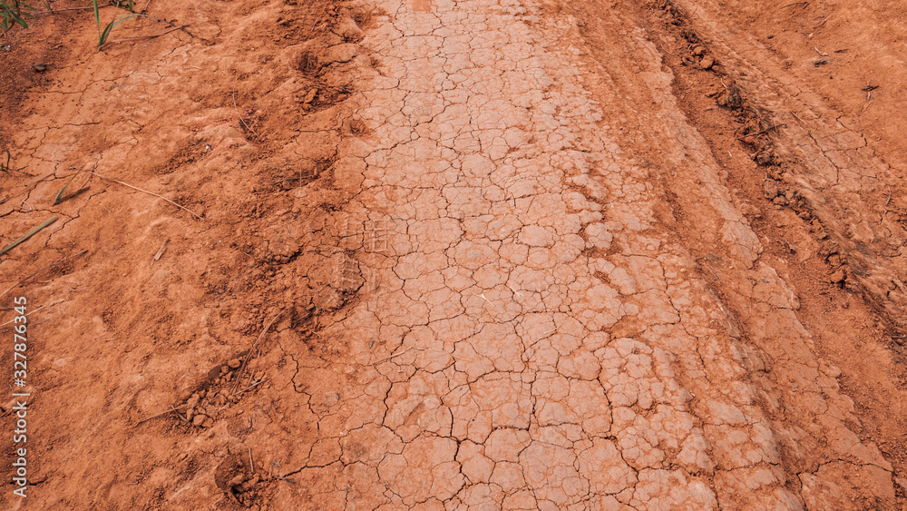 Dry cracked red earth texture for rough background concepts. Stock ...