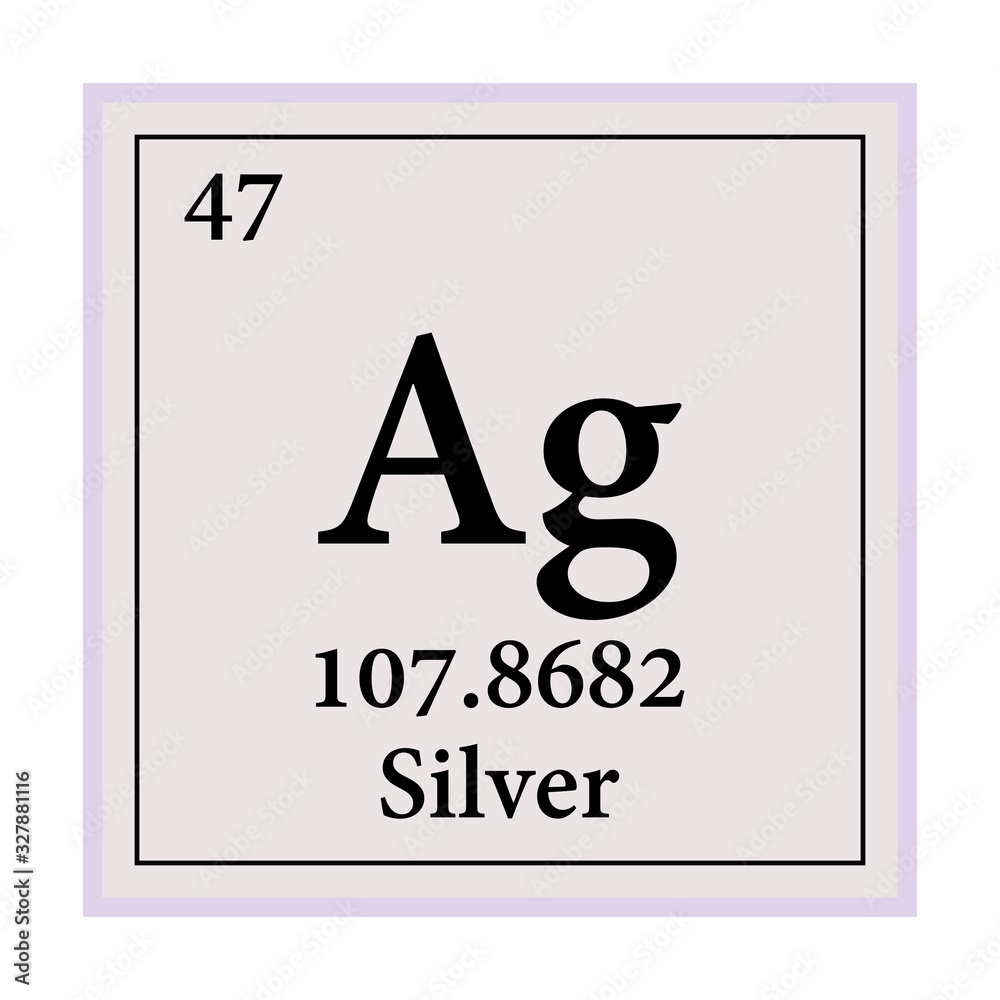 Silver Periodic Table of the Elements Vector illustration eps 10. Stock ...