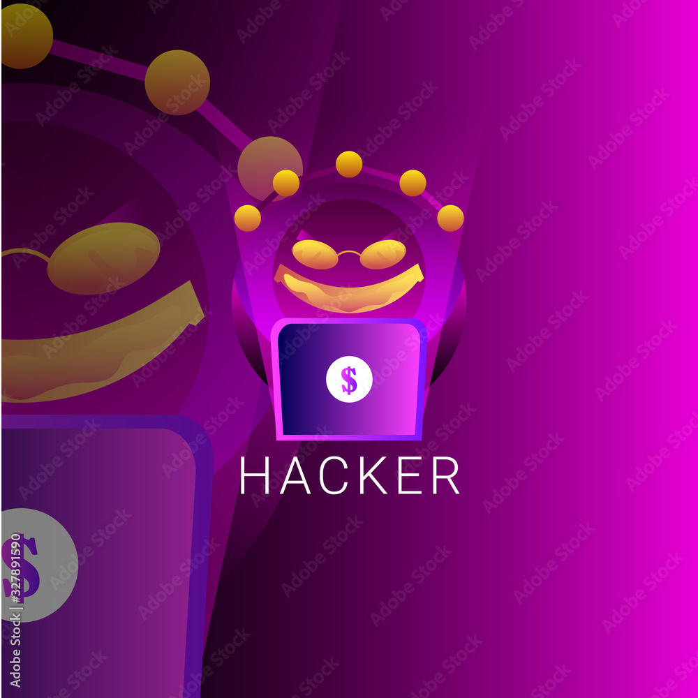 hacker logo concept. vector graphic Stock Vector | Adobe Stock