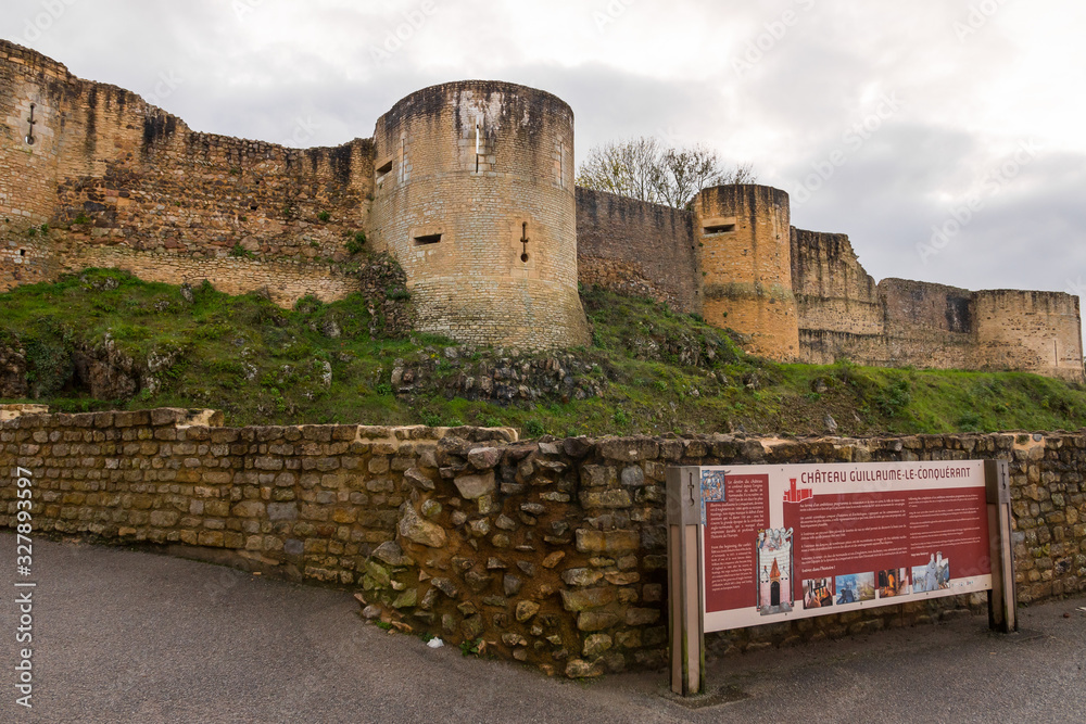 Falaise Castle (Chateau) entrance, Falaise, Calvados, Normandy, France ...