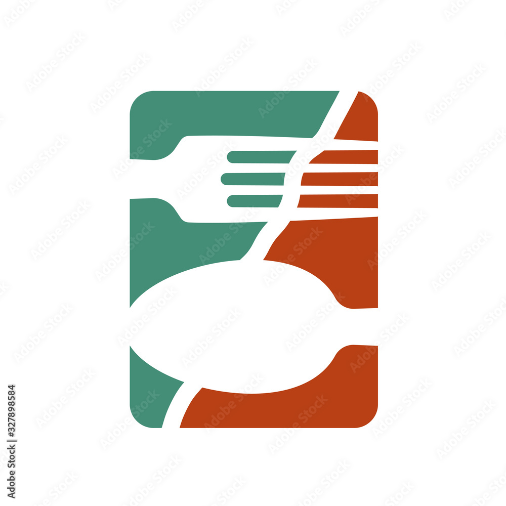 Logo or logo for a restaurant, cafe or diner. Parts of the fork and a ...