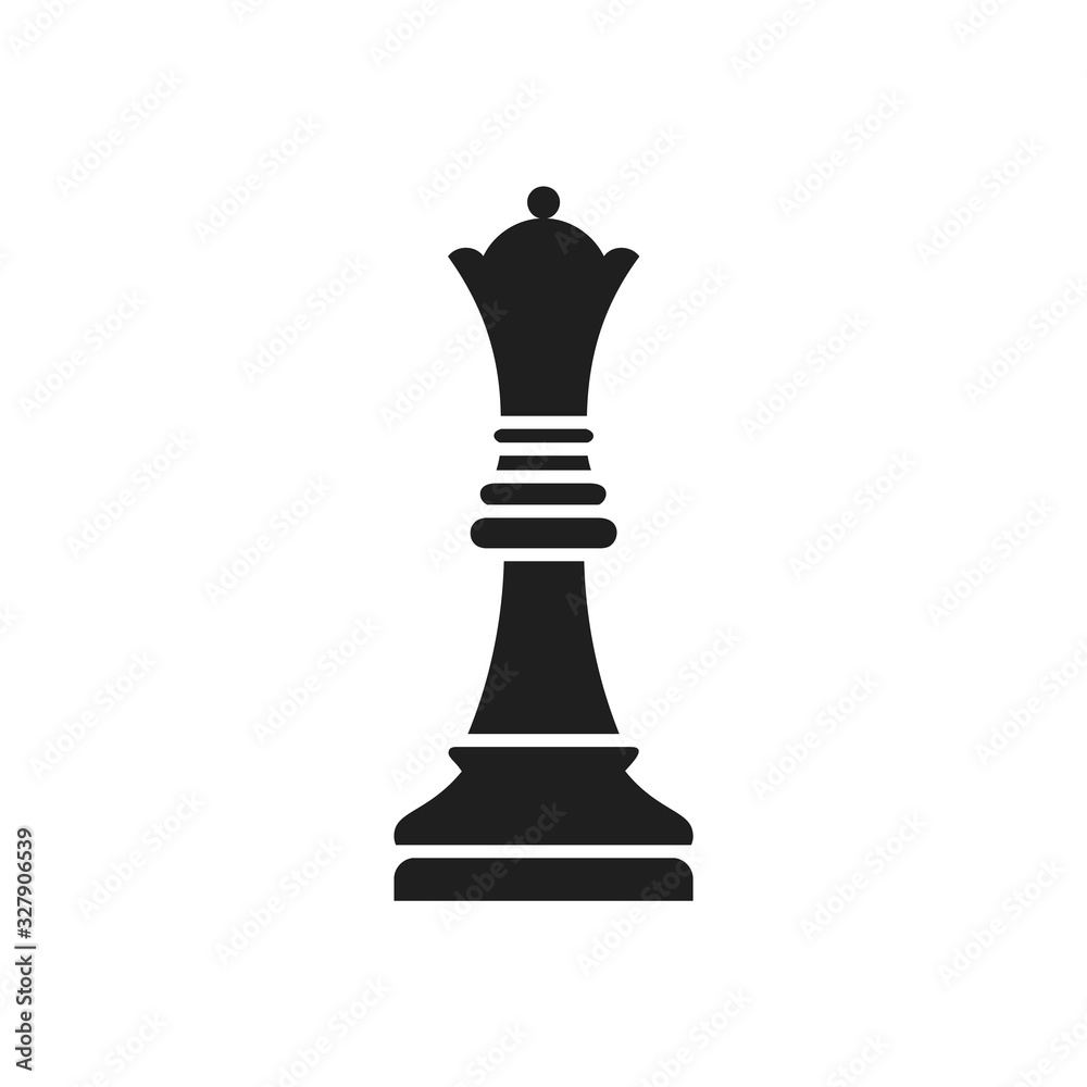 Queen chess icon. Minister chess icon. Modern Black color illustration ...