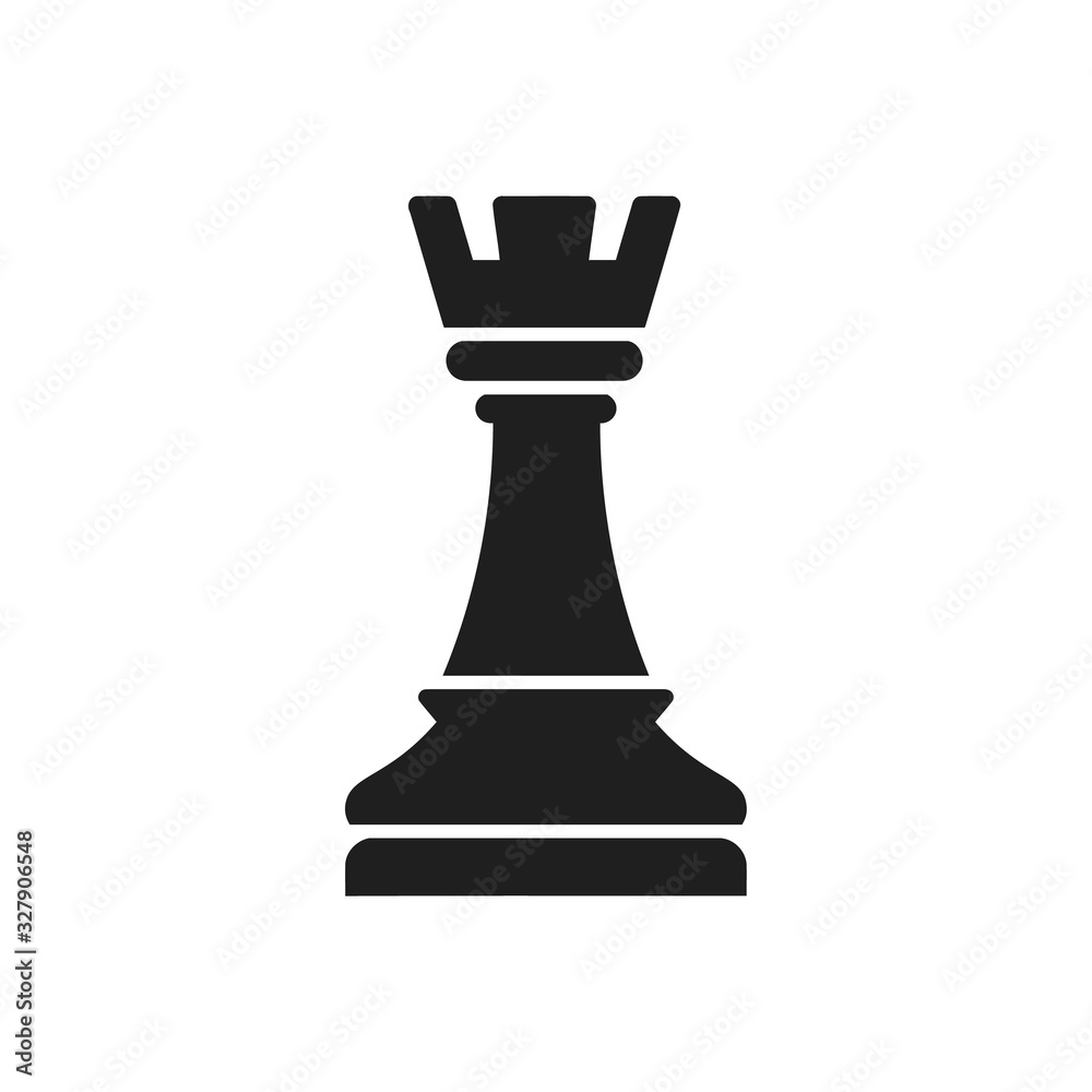Vetor de Rook chess icon. Boat chess icon. Modern Black color ...