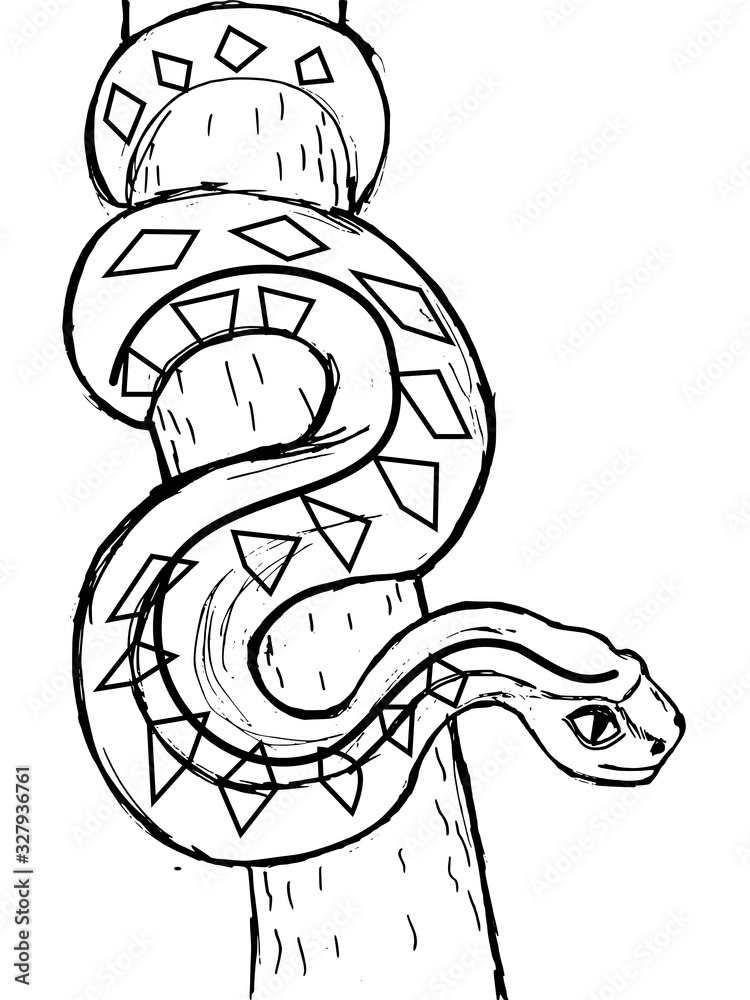 Vector, sketch image of anaconda Stock Vector | Adobe Stock