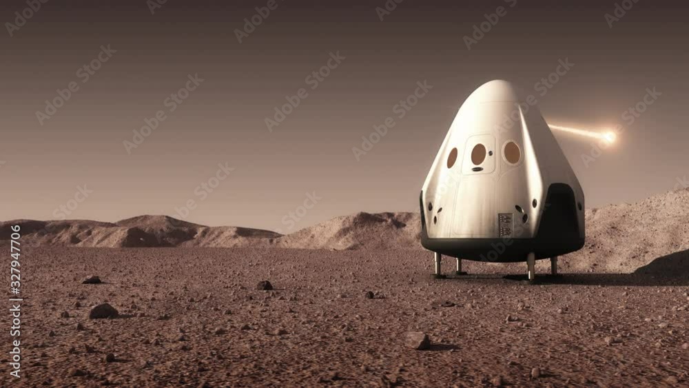 Video „Descent Module Of Commercial Spacecraft On Surface Of Planet ...