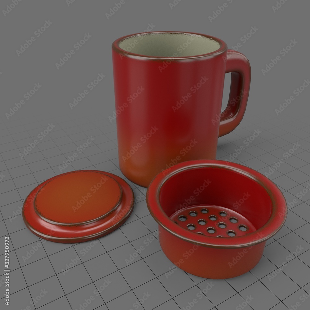 Teacup with strainer Stock 3D asset | Adobe Stock