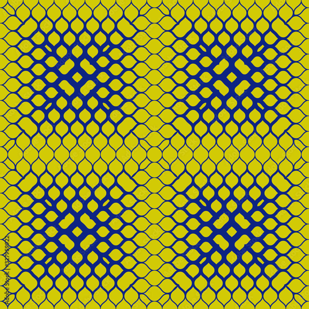 Vector geometric halftone seamless pattern with fading shapes, curved ...