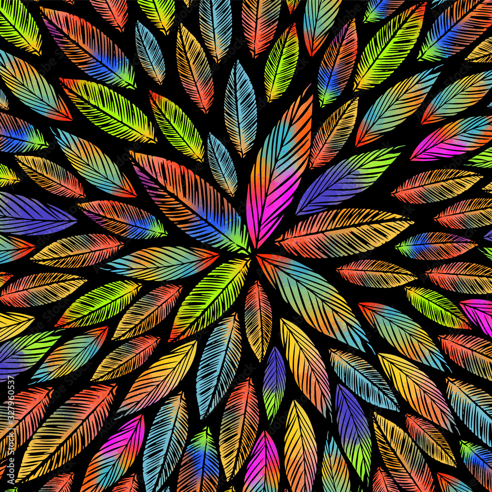 Abstraction of multicolored leaves. Vector illustration Stock Vector ...