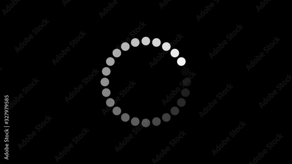 Slow Buffering Loading Circle in Spinning Motion Animation Black Stock ...