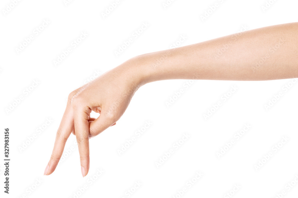 woman hand gesture (walk, run) isolated on white. Stock Photo | Adobe Stock