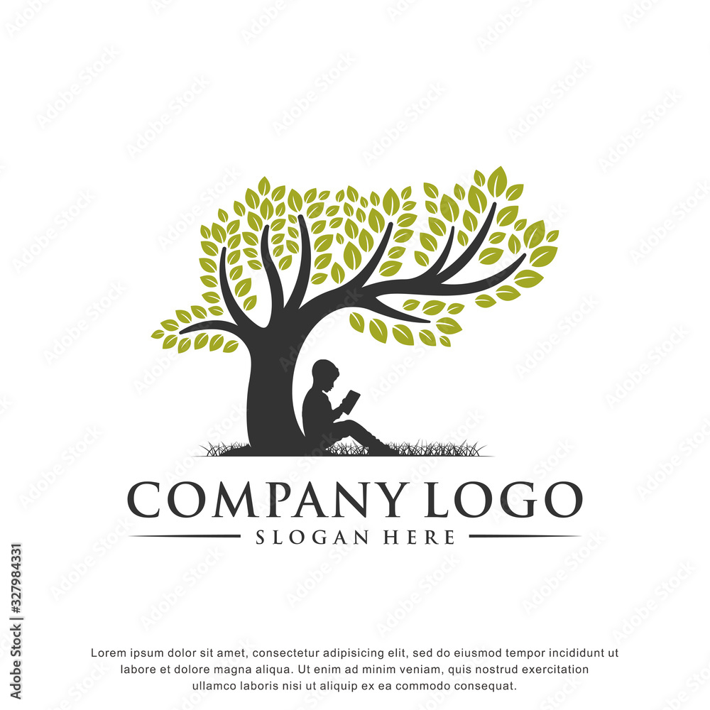 education.tree logo.modern design.vector illustration concept Stock ...