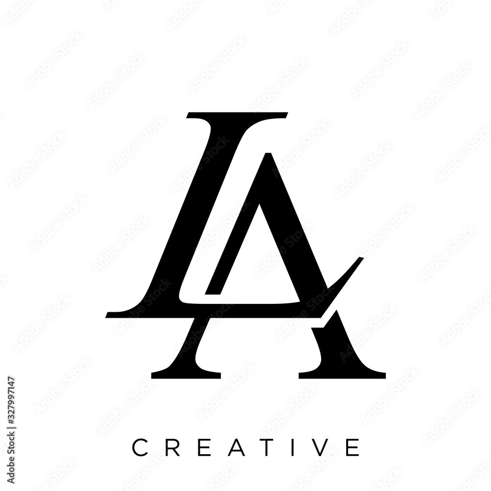 la or al letter logo design Stock Vector | Adobe Stock