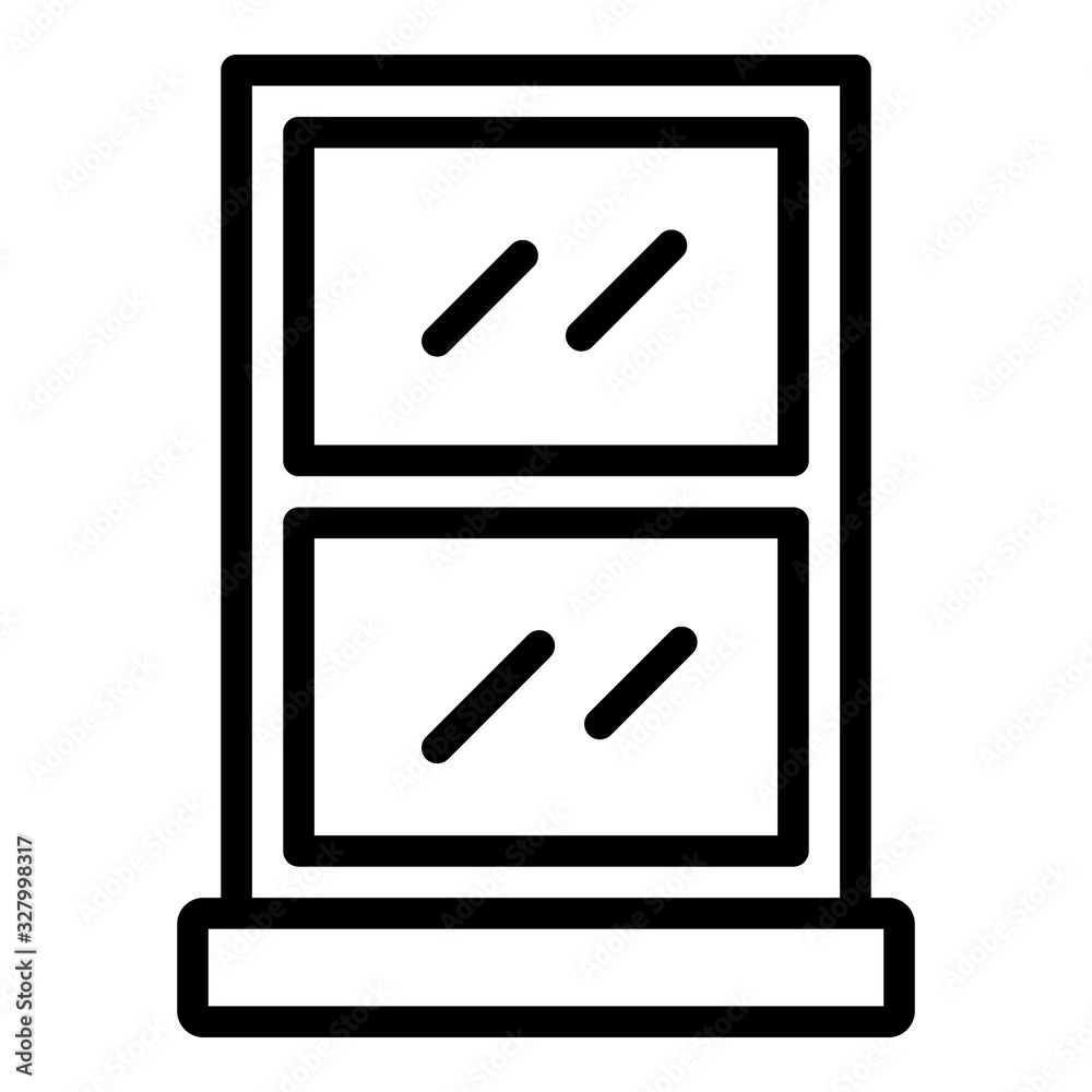 Transparent window icon. Outline transparent window vector icon for web ...