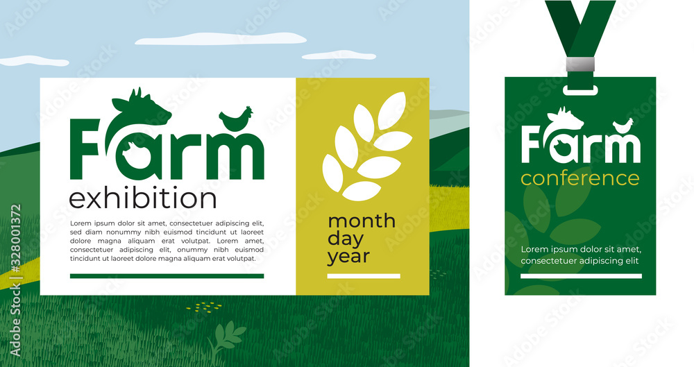 Design template for agriculture, livestock, farming business. Identity ...