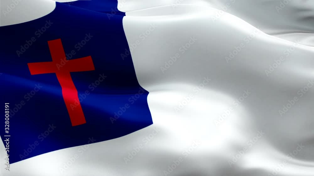 Christianity Flag Animation background video waving in wind. Jesus ...