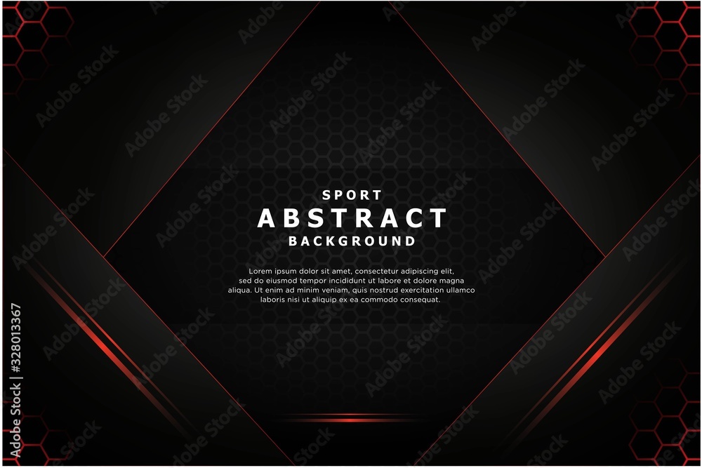 Modern sport background with red line and polygon shape Stock Vector ...