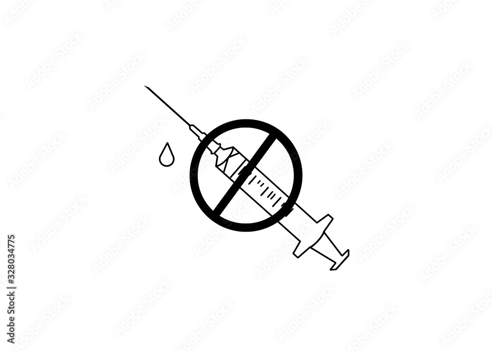 No vaccination sign white background Stock Illustration | Adobe Stock