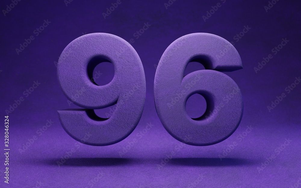 Violet velvet number 96. Indigo color font character. Stock ...