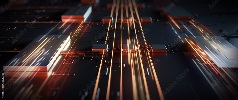 Printed circuit board futuristic server/Abstract background circuit ...