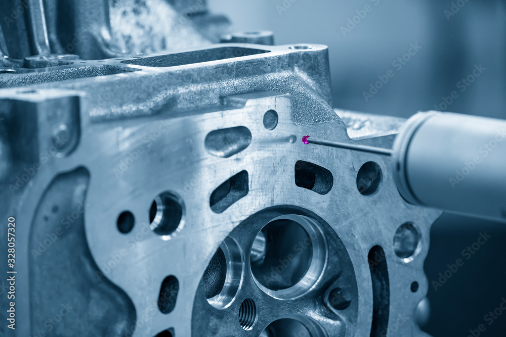 Foto de The multi-axis,CMM probe measure dimension of the aluminium ...