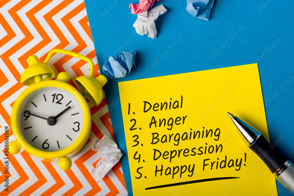 Five stages of the arrival of Happy Friday and the end of the work week ...